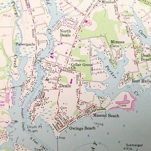 Antique Deale Maryland 1957 US Geological Survey Topographic - Etsy