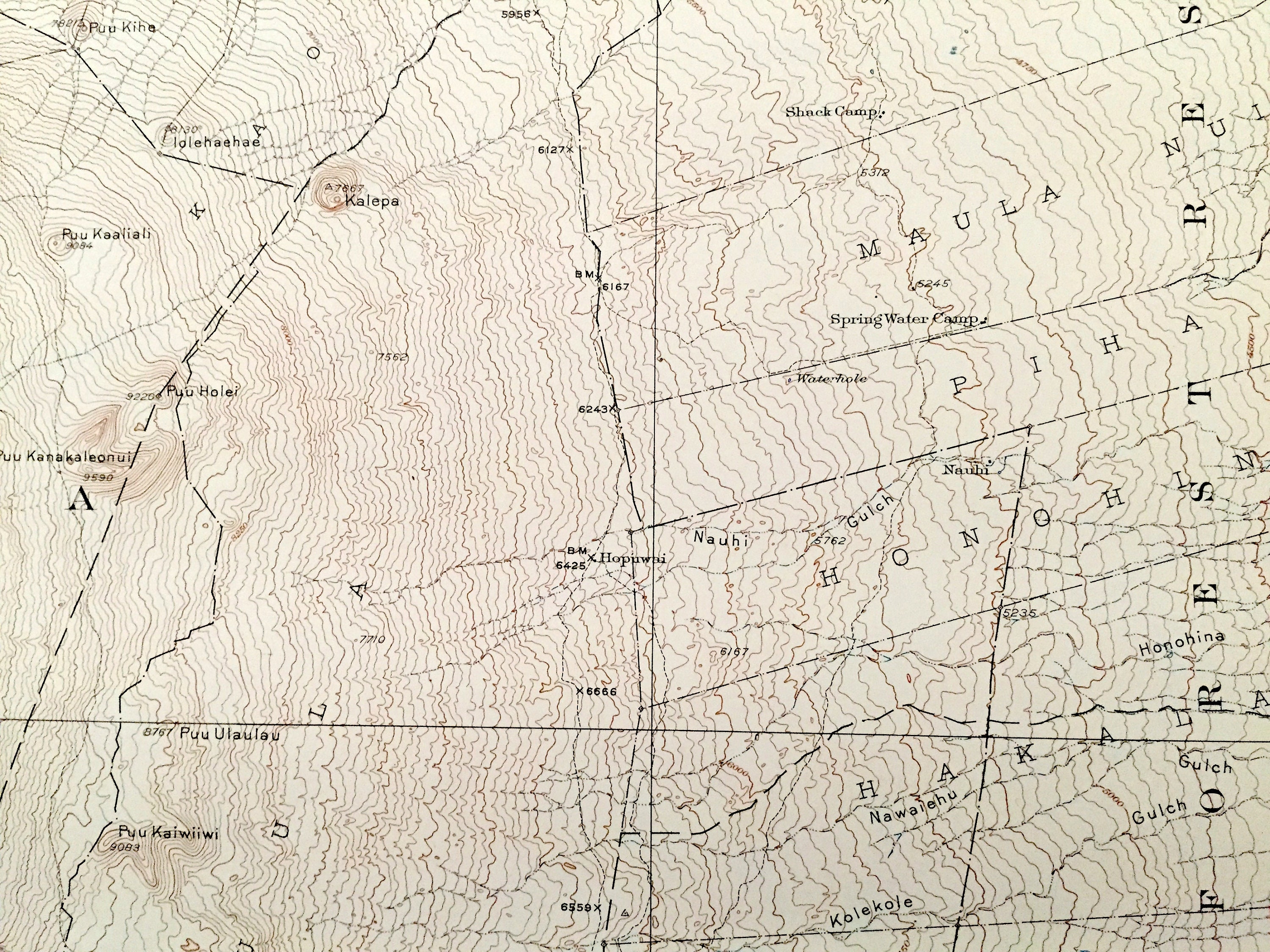 Antique Mauna Kea, Hawaii 1930 US Geological Survey Topographic Map ...