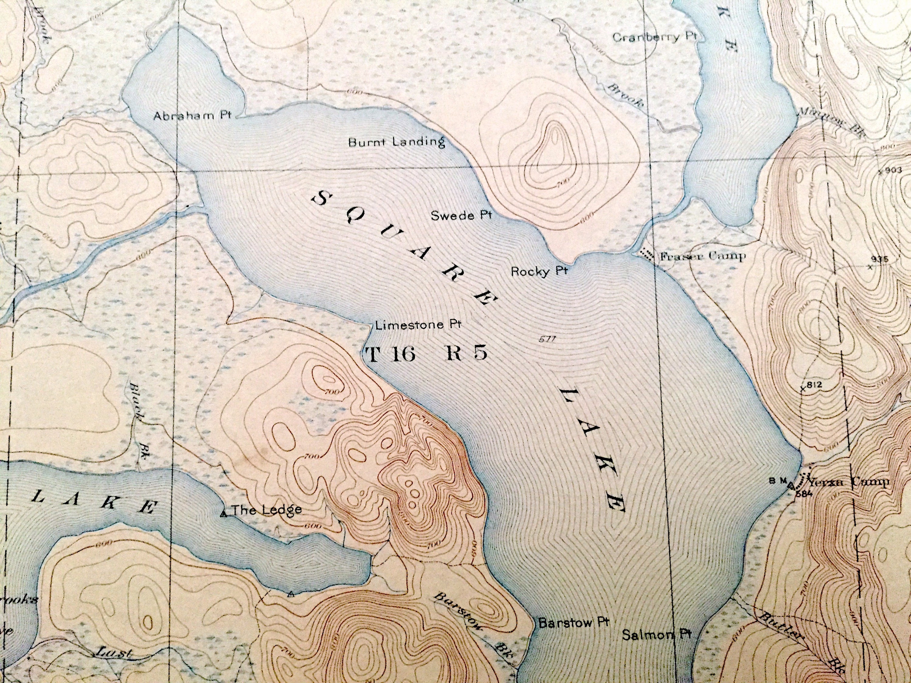 Antique Square Lake, Maine 1931 US Geological Survey Topographic Map ...