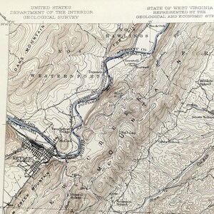 Antique Keyser, West Virginia 1922 US Geological Survey Topographic Map ...