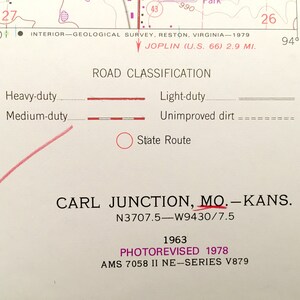 Antique Carl Junction, Missouri & Shawnee, Kansas 1963 US Geological ...