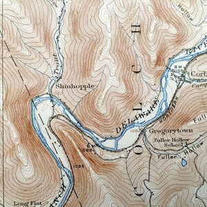 Antique Walton, New York 1925 US Geological Survey Topographic Map ...