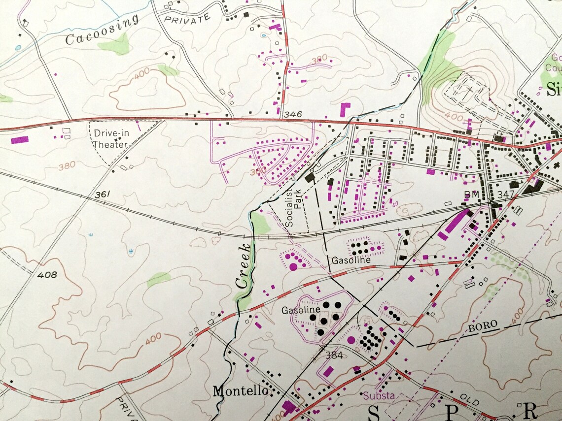 Antique Sinking Spring Pennsylvania 1955 US Geological Survey | Etsy