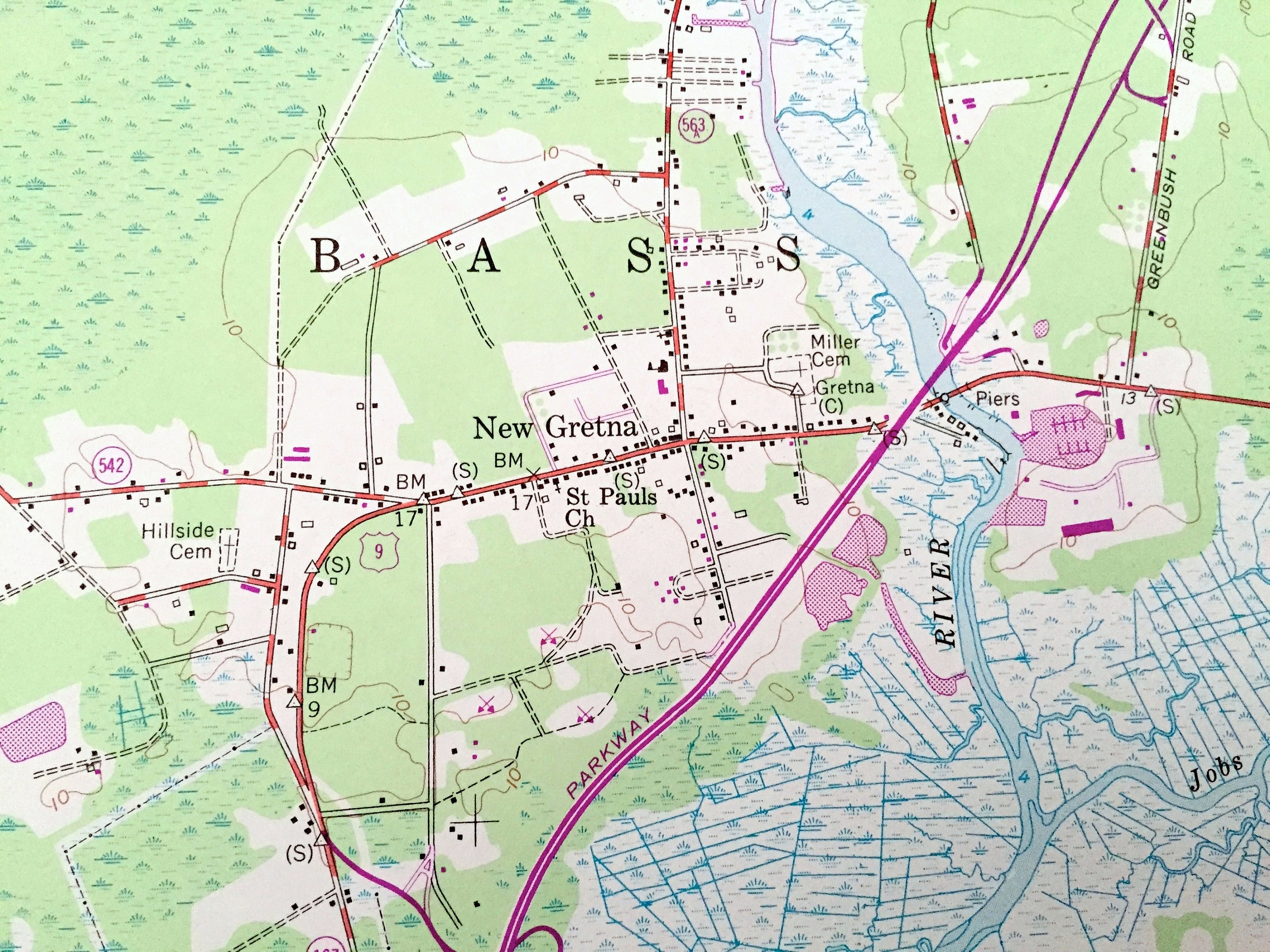 Antique New Gretna, New Jersey 1951 US Geological Survey Topographic ...