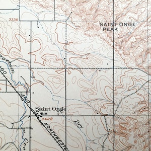 Antique Saint Onge, South Dakota 1905 US Geological Survey Topographic Map – Lawrence Co, Belle ...
