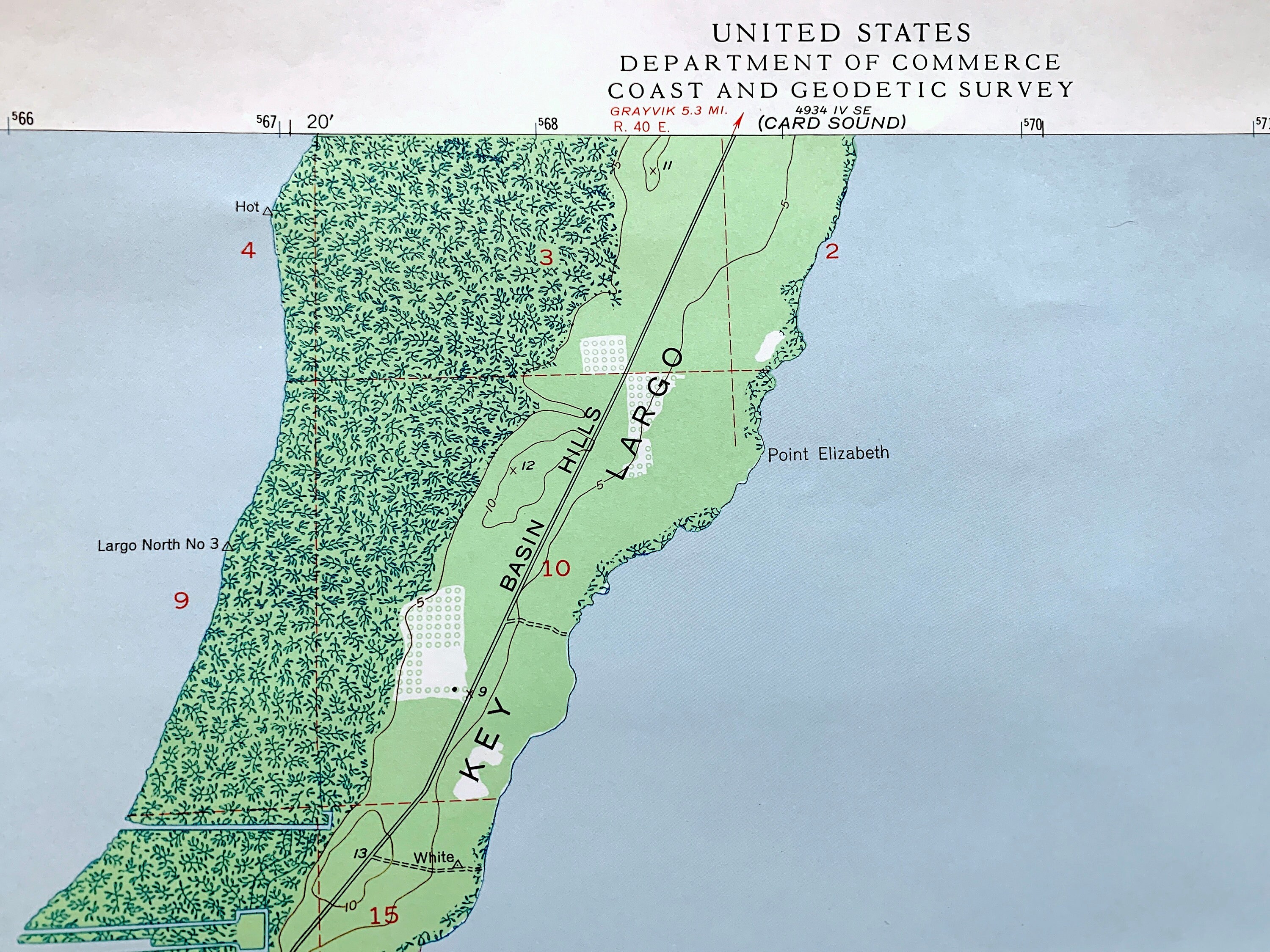 Antique Garden Cove, Florida 1947 US Geological Survey Topographic Map ...
