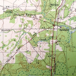 Antique Creola, Alabama 1941 US Geological Survey Topographic Map ...