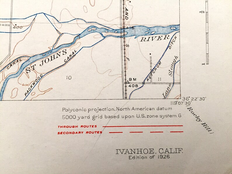 Antique Ivanhoe California 1926 US Geological Survey - Etsy