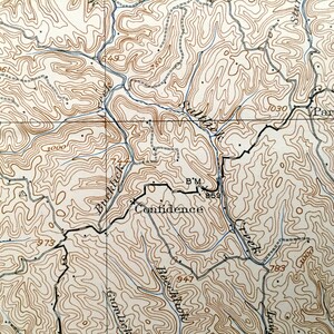 Antique Winfield, West Virginia 1908 US Geological Survey Topographic ...