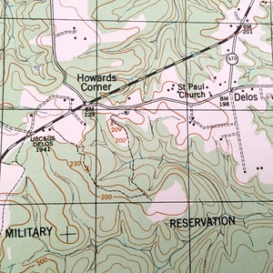 Antique Bowling Green, Virginia 1942 US Army Topographic Map — Caroline ...