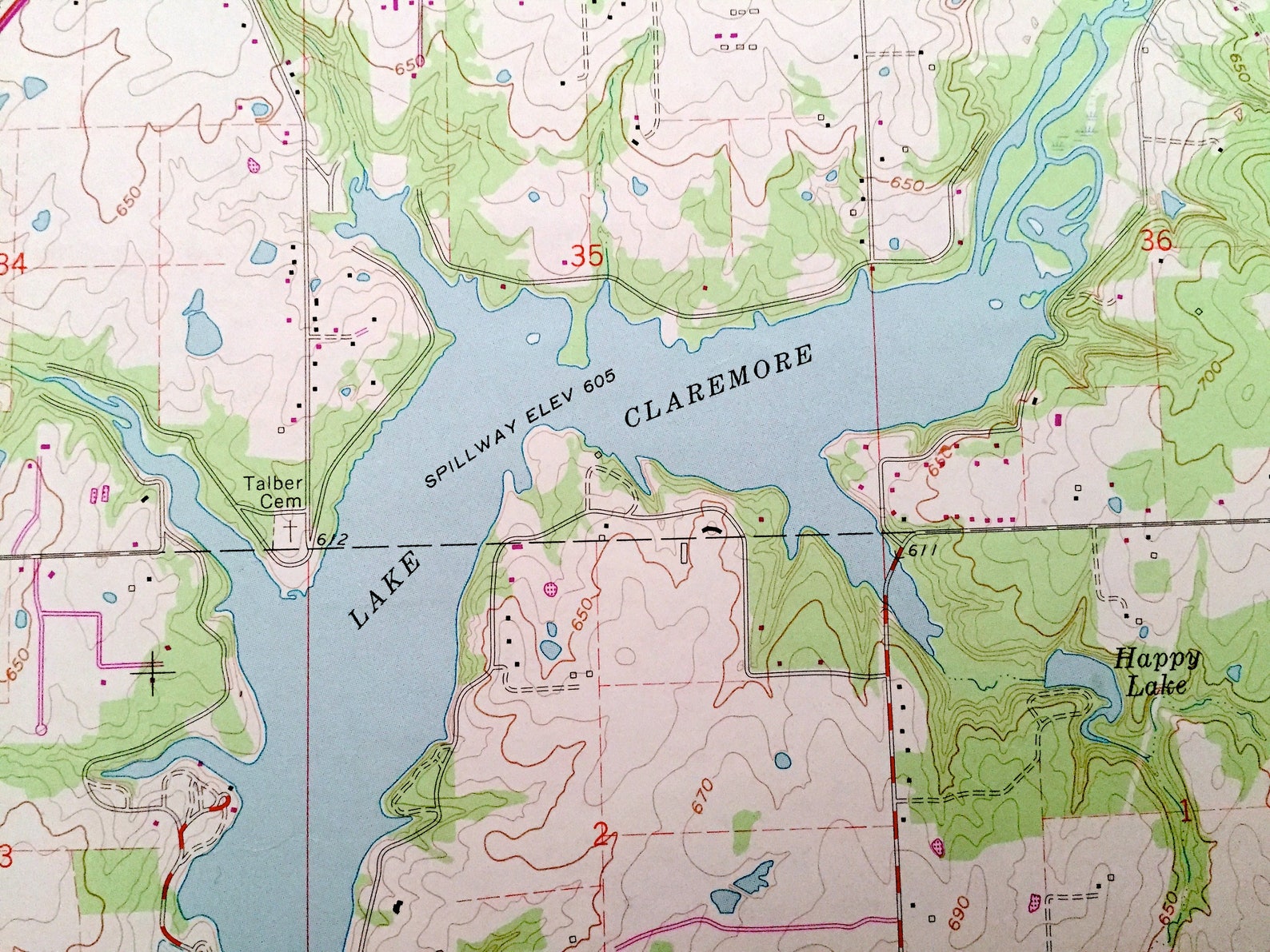 Antique Claremore Oklahoma 1963 US Geological Survey | Etsy