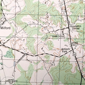 Antique Bowling Green, Virginia 1942 US Army Topographic Map — Caroline ...