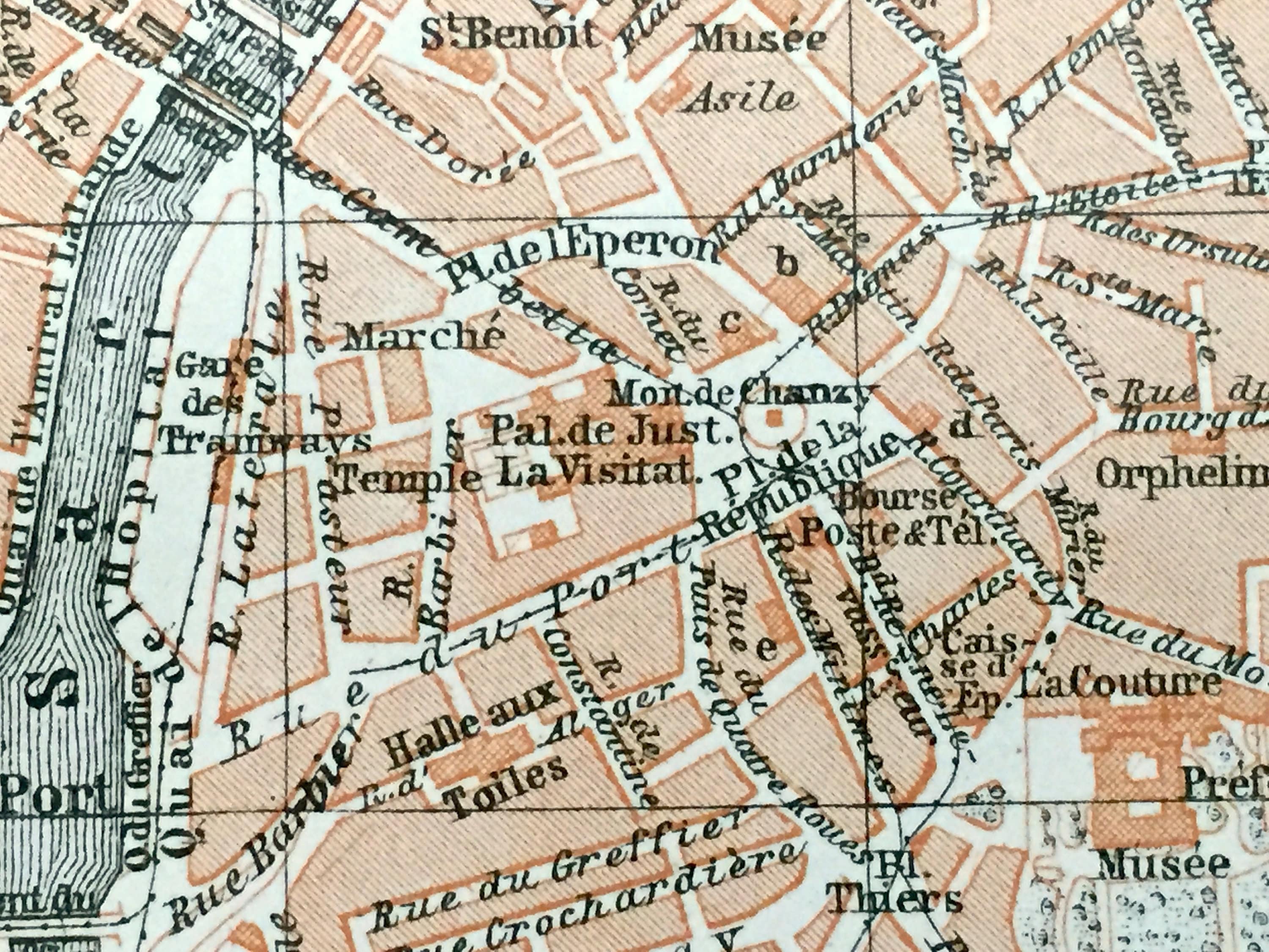 Antique 1909 Le Mans France Map From Baedekers Guide Atlas - Etsy Australia