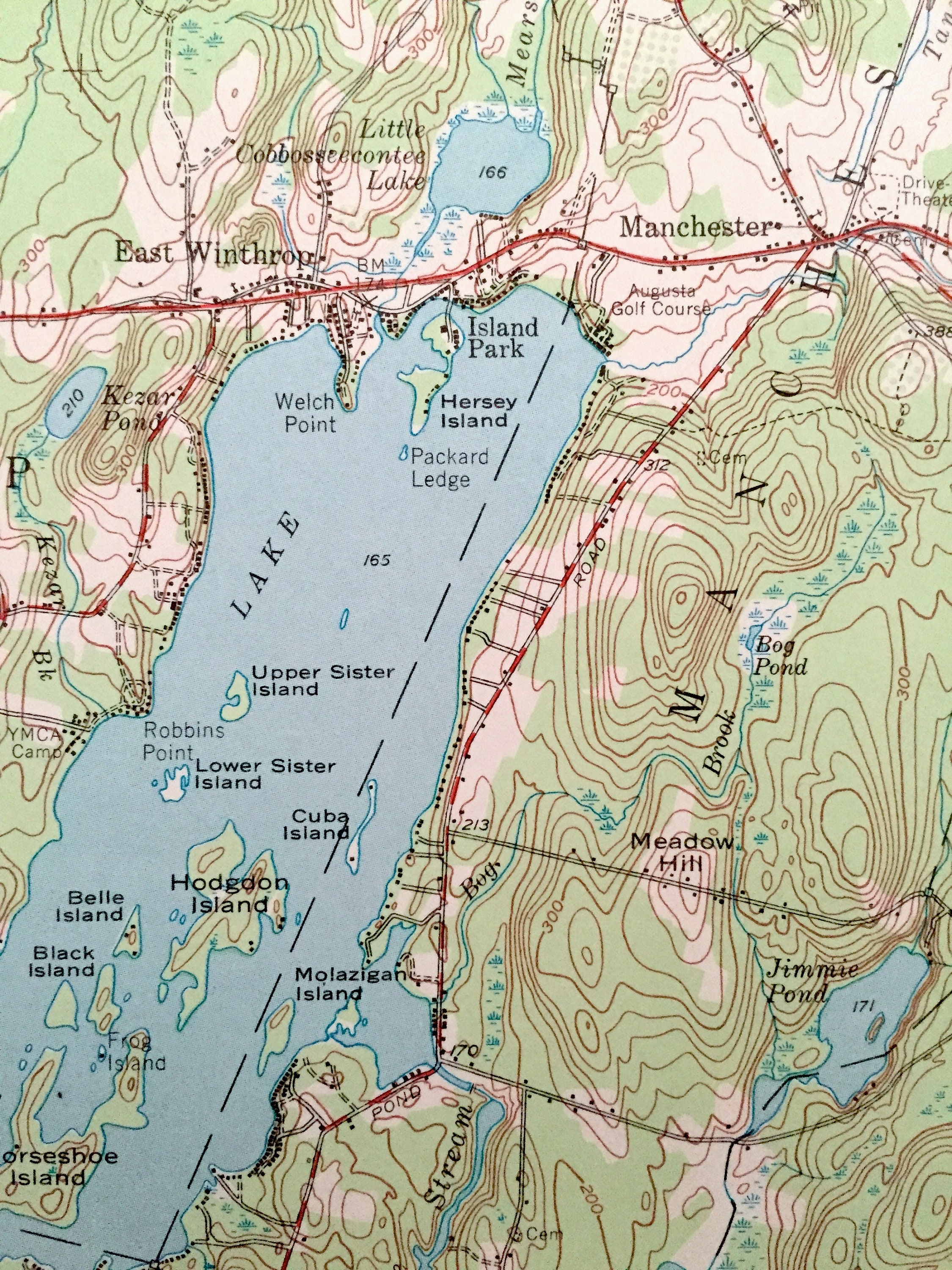 Antique Augusta, Maine 1956 US Geological Survey Topographic Map ...