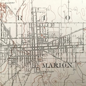 Antique Marion, Ohio 1905 US Geological Survey Topographic Map ...