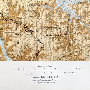Antique Nomini, Virginia 1890 US Geological Survey Topographic Map ...