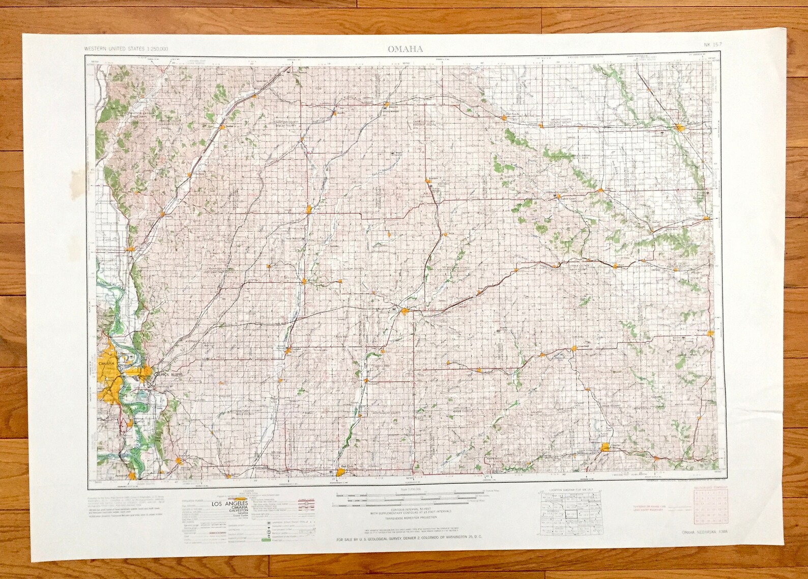 Antique Omaha, Nebraska 1958 US Geological Survey Topographic Map ...