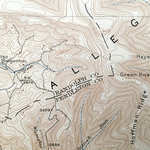 Antique Onego, West Virginia 1922 US Geological Survey Topographic Map ...