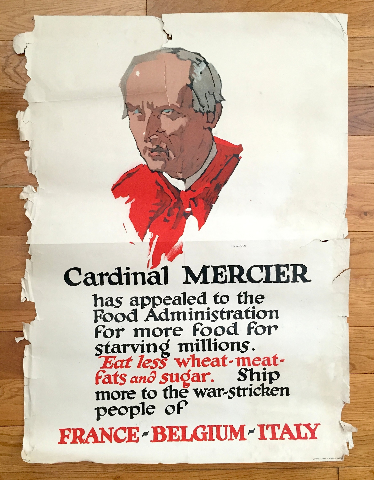 Original 1917 Cardinal Mercier WWI Poster by George Illion – United ...