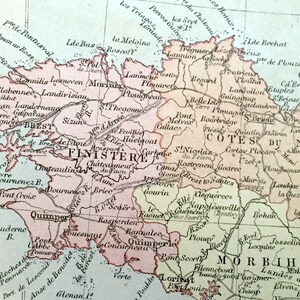 Antique 1888 France Map From A & C Black's World Atlas – Paris ...