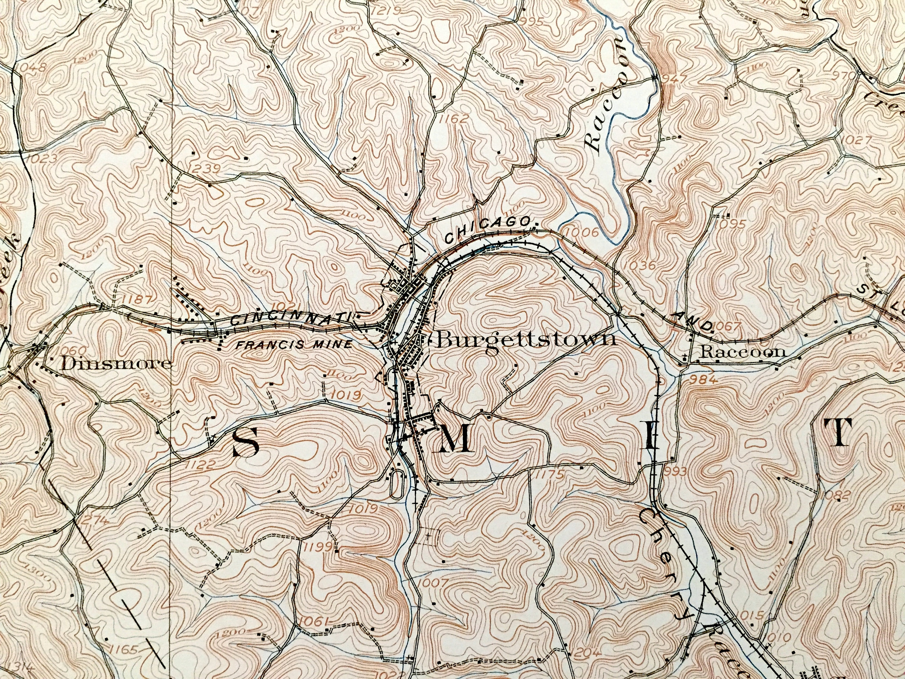 Antique Burgettstown, Pennsylvania 1906 US Geological Survey ...
