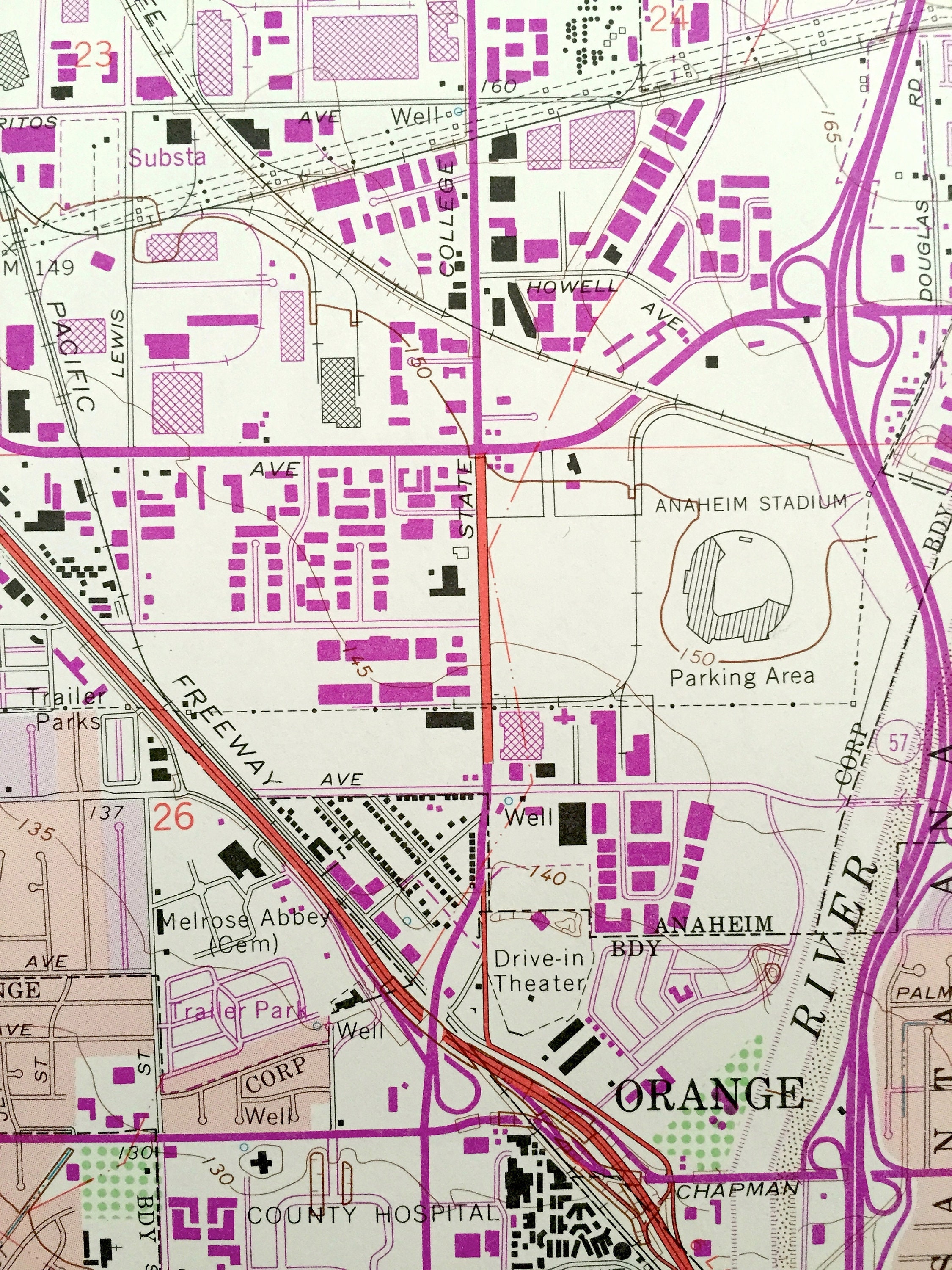Antique Anaheim California 1965 US Geological Survey | Etsy