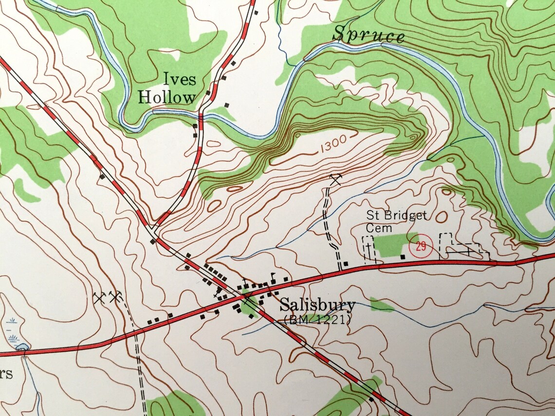 Antique Salisbury New York 1945 US Geological Survey | Etsy