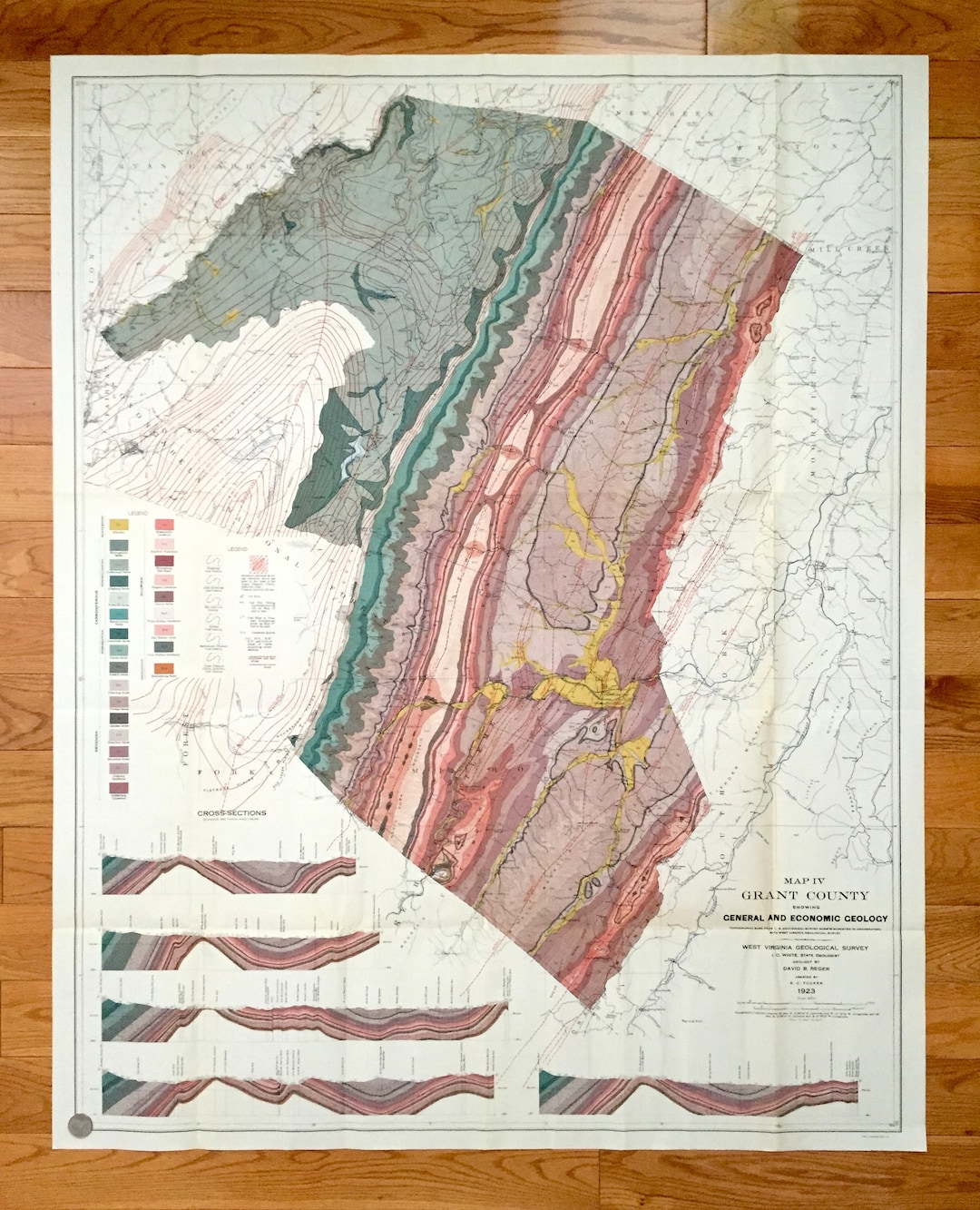 Antique Grant County, West Virginia 1923 Geological Survey Map ...