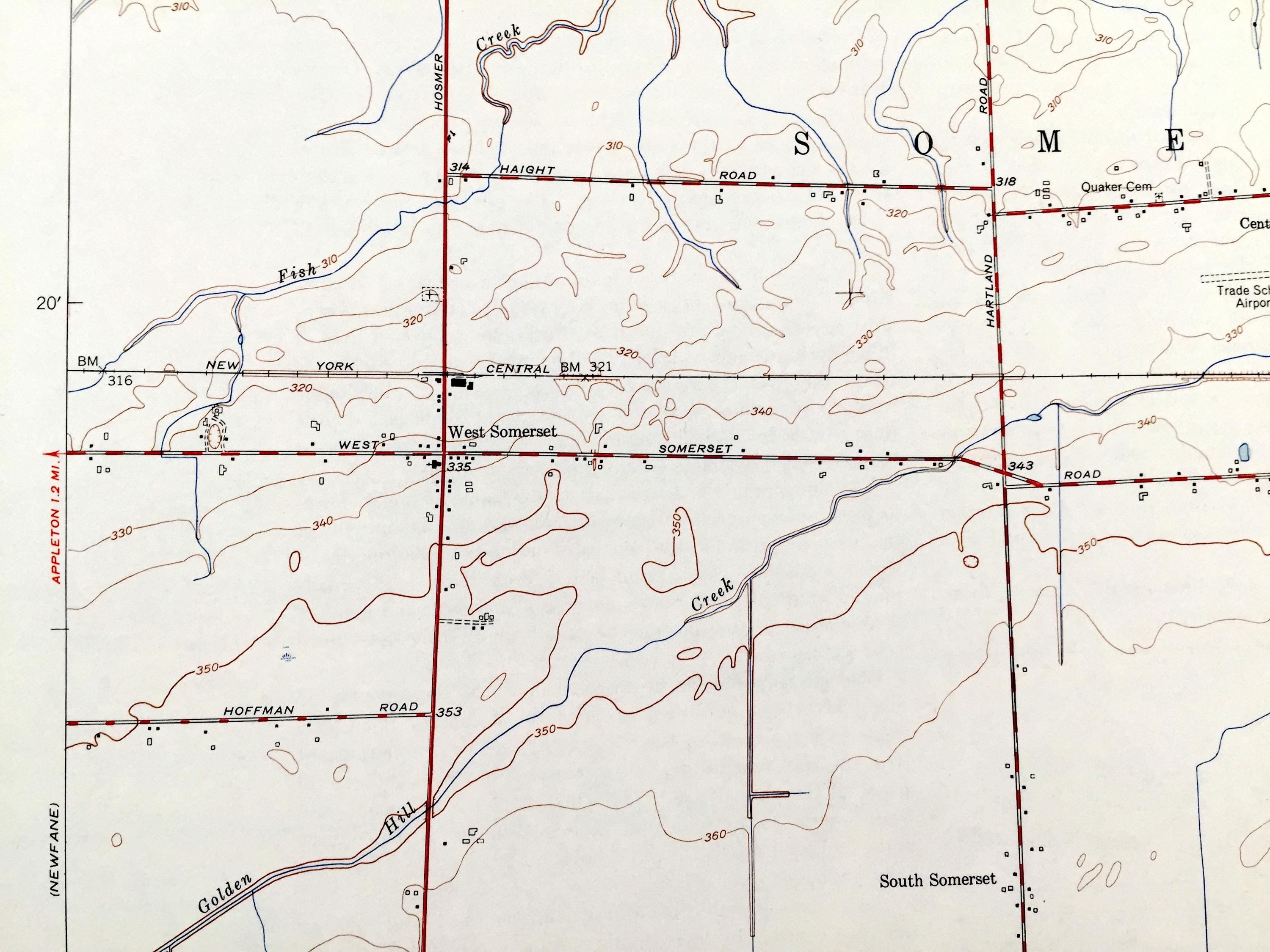 Antique Barker, New York 1949 US Geological Survey Topographic Map ...