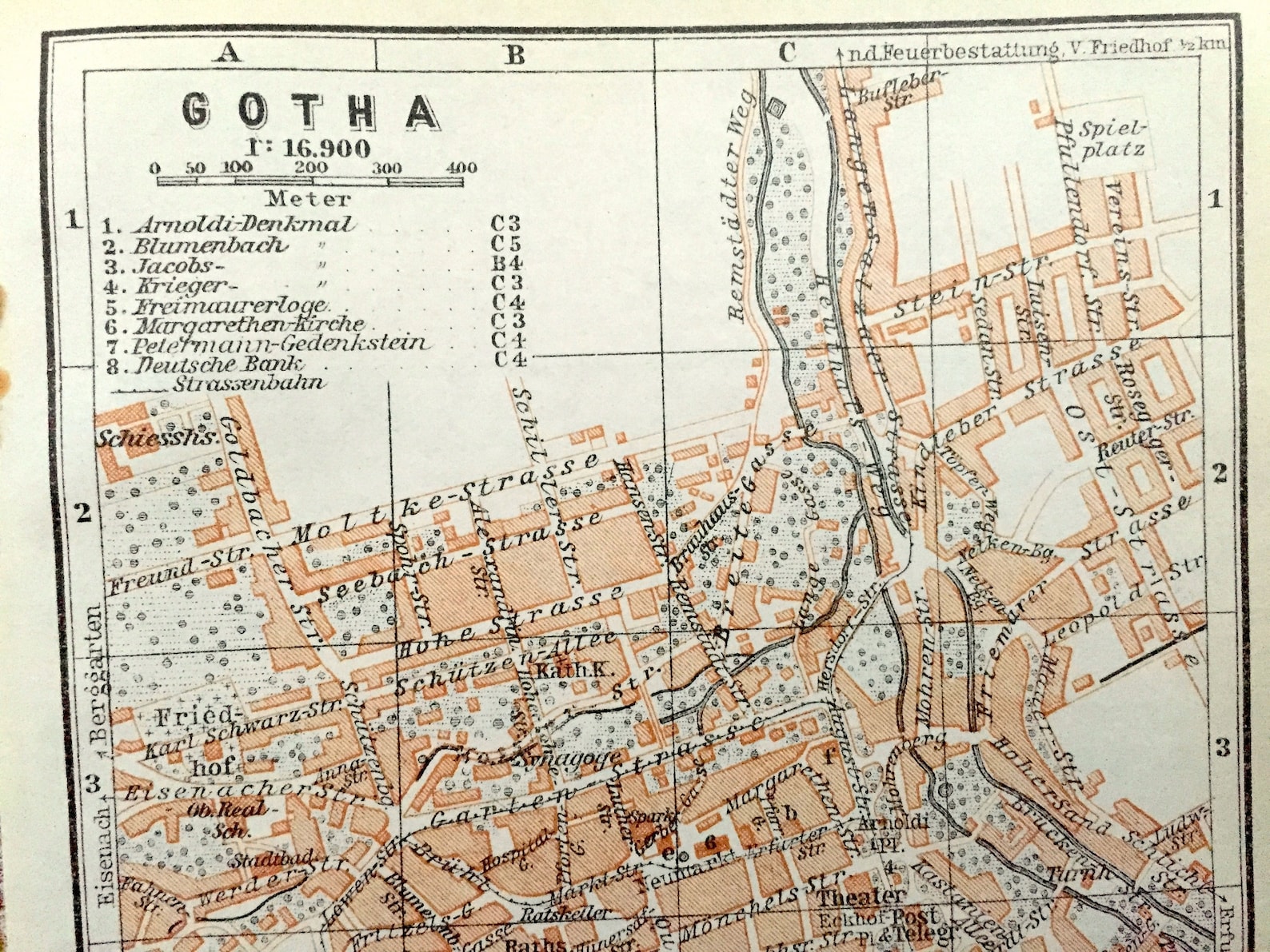 Antique 1925 Gotha Germany Map from Baedekers Guide Atlas | Etsy