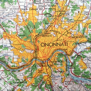 Antique Cincinnati, Ohio 1953 US Geological Survey Topographic Map ...