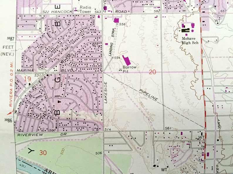 Antique Davis Dam Arizona 1970 US Geological Survey - Etsy