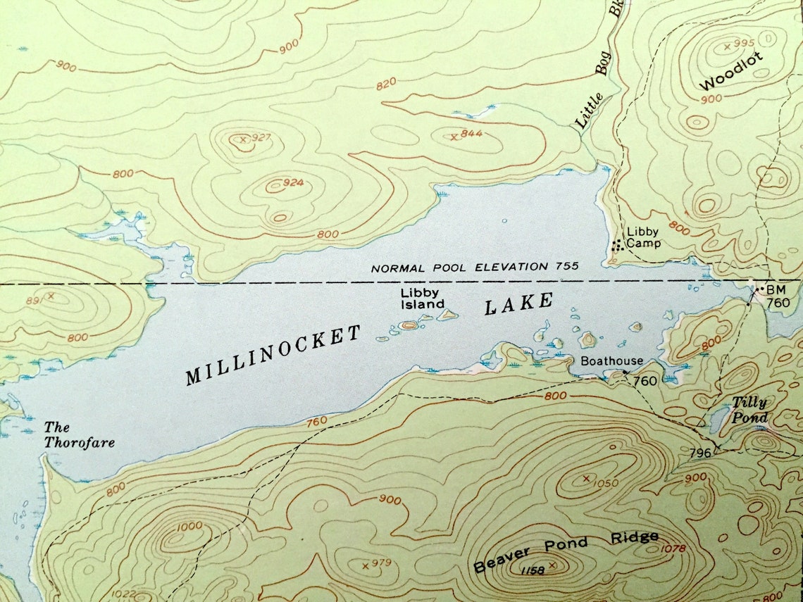 Antique Millinocket Lake Maine 1954 US Geological Survey - Etsy
