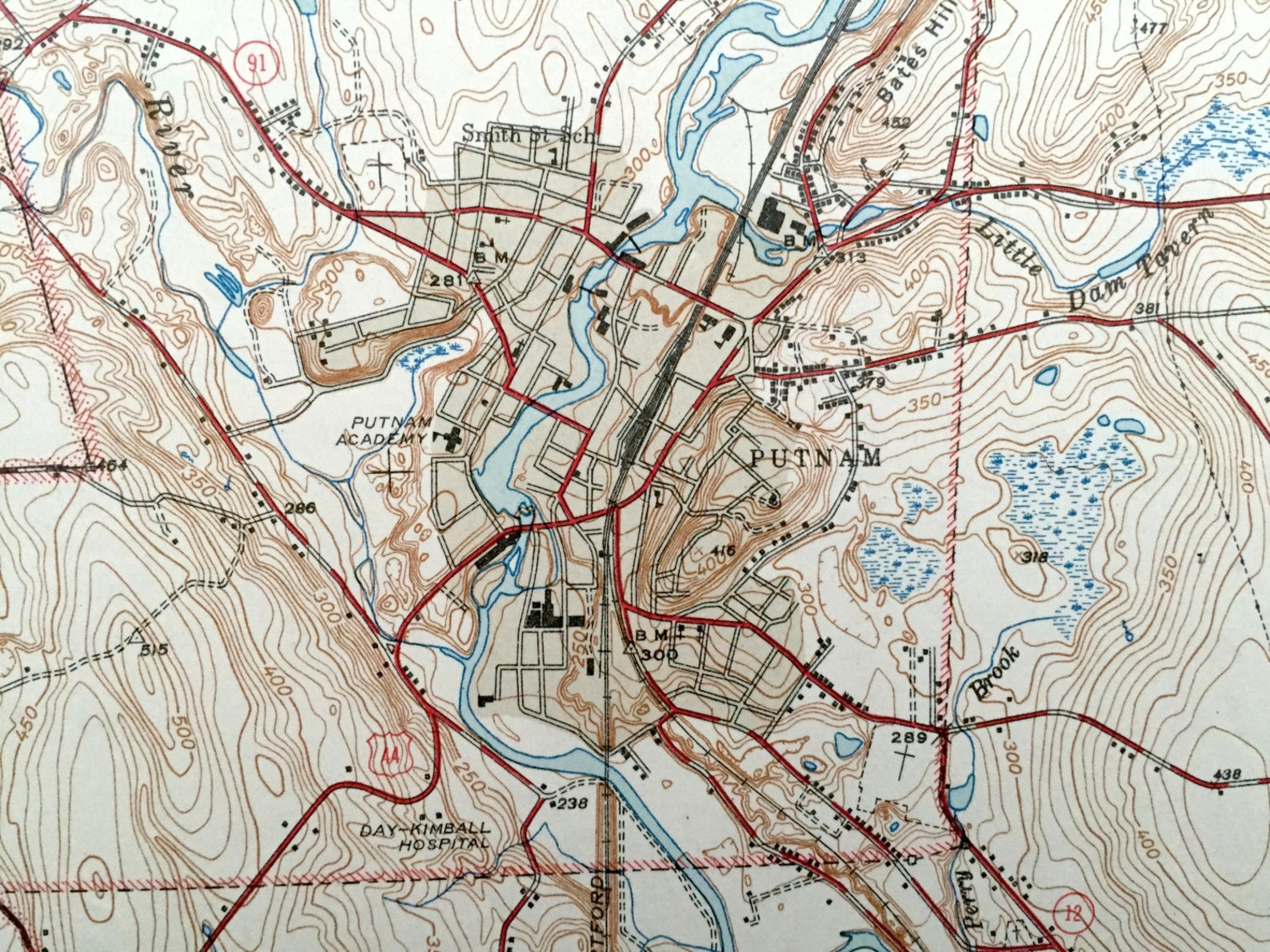 Antique Putnam Connecticut 1945 US Geological Survey | Etsy