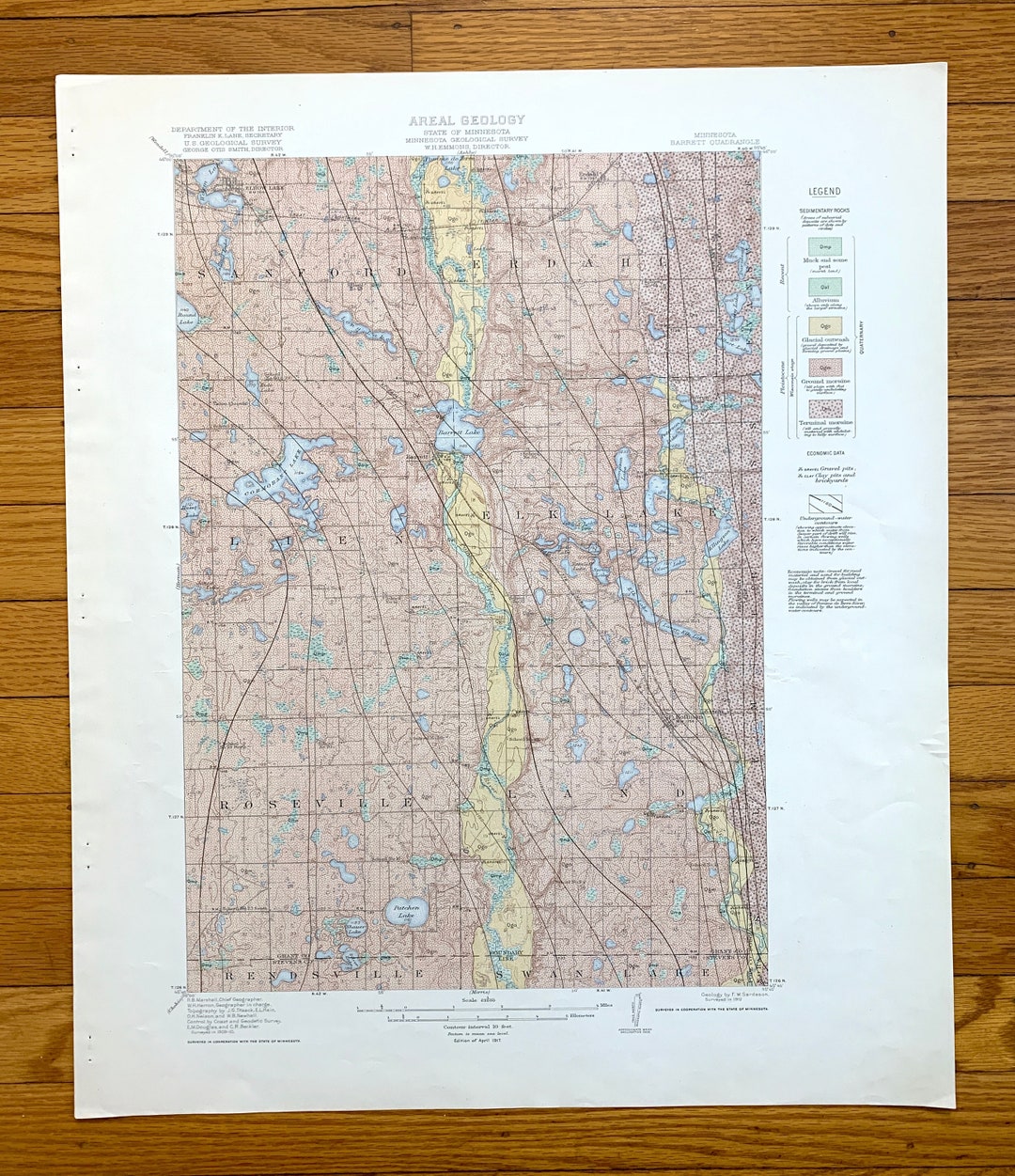 Antique Barrett, Minnesota 1912 US Geological Survey Topographic Map ...