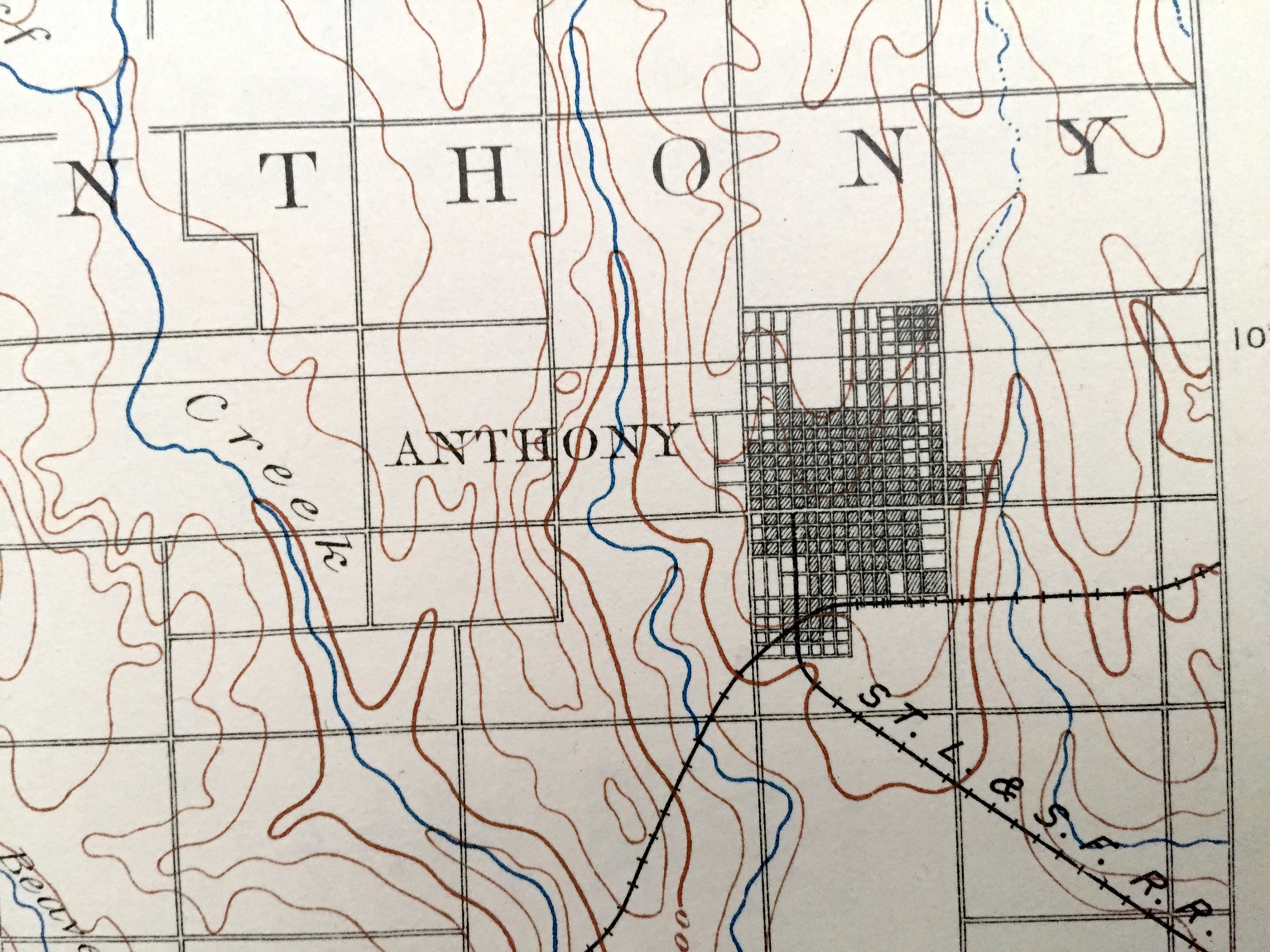 Antique Anthony Kansas 1891 US Geological Survey Topographic | Etsy