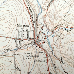 Antique Moscow, Pennsylvania 1949 US Geological Survey Topographic Map ...