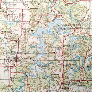 Antique Springfield, Missouri 1954 US Geological Survey Topographic Map ...