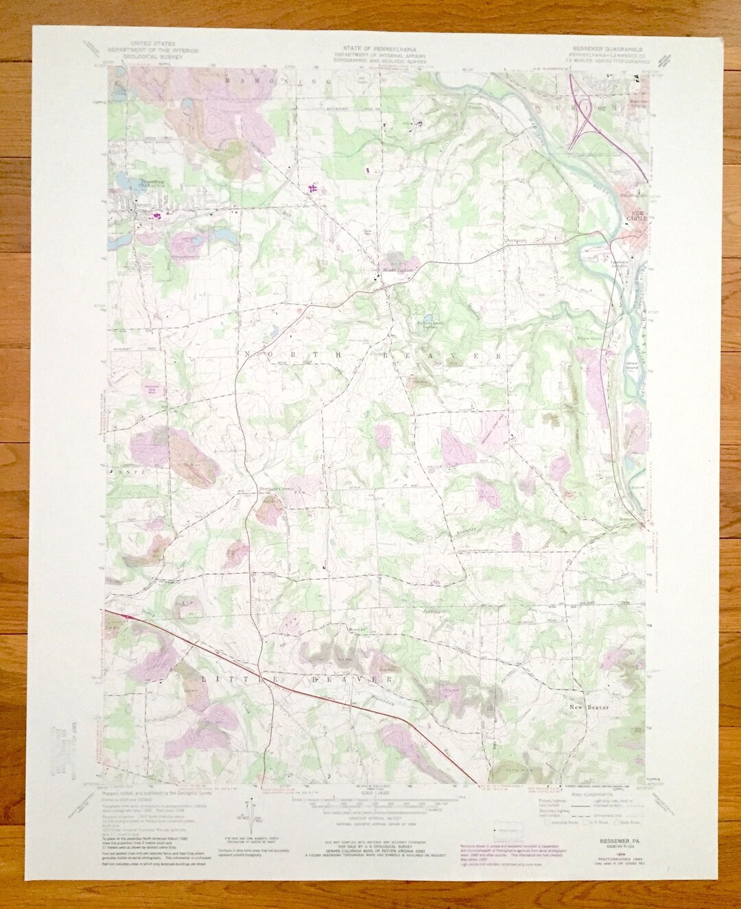 Antique Bessemer, Pennsylvania 1958 US Geological Survey Topographic ...