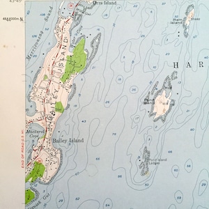 Antique Bailey Island, Maine 1957 US Geological Survey Topographic Map ...
