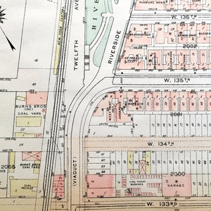 Antique Manhattan, New York City Map From Bromley's 1925 Manhattan Land ...