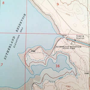 Antique Sutherland Reservoir East, Nebraska 1971 US Geological Survey ...