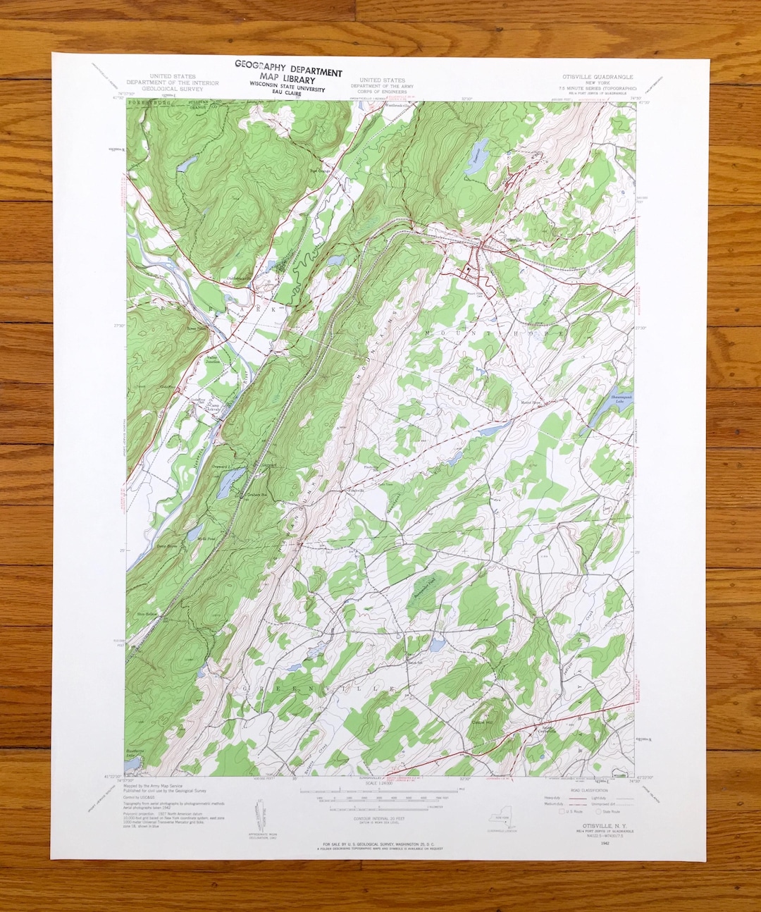 Antique Otisville, New York 1942 US Geological Survey Topographic Map ...
