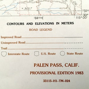 Antique Palen Pass, California 1983 US Geological Survey Topographic ...