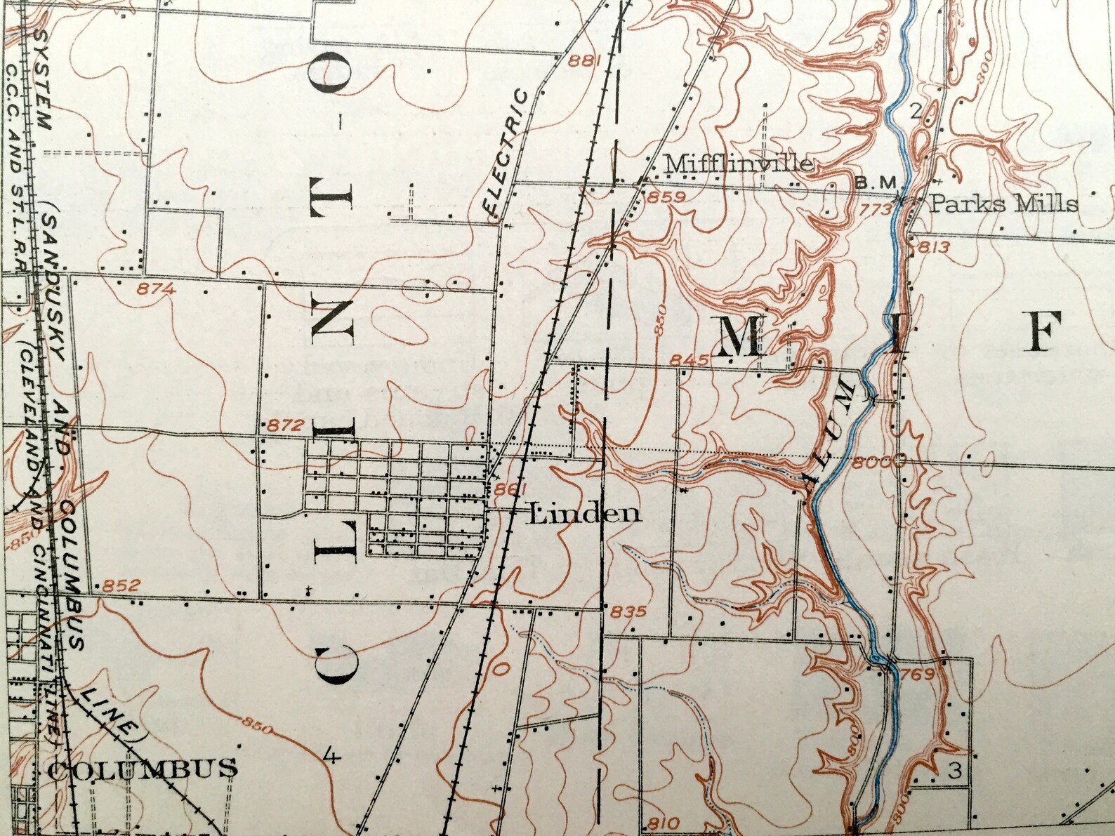 Antique Westerville, Ohio 1904 US Geological Survey Topographic Map ...