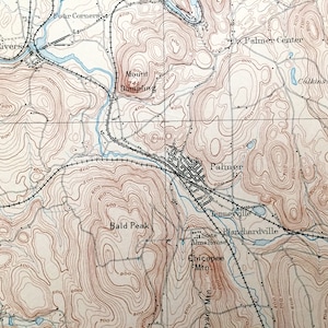 Antique Palmer, Massachusetts 1893 US Geological Survey Topographic Map ...