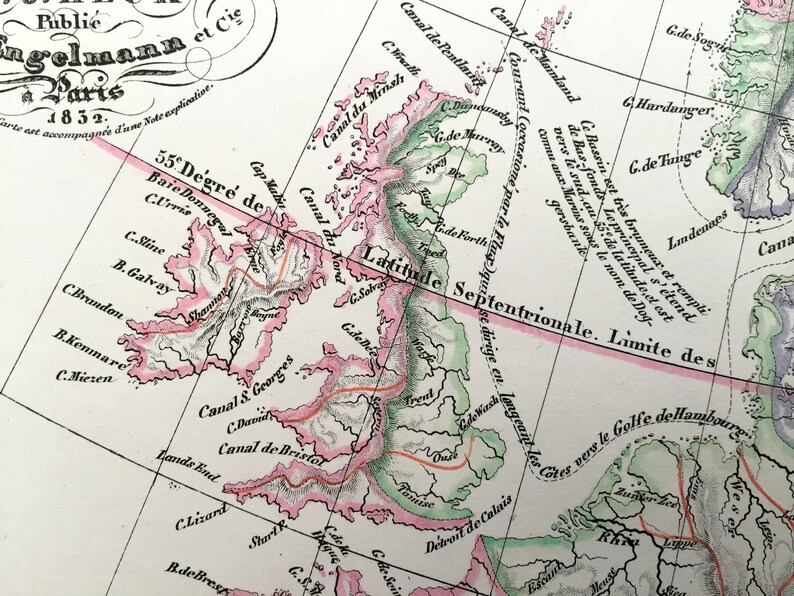 Antique 1832 Ancient European River Basin Map From JG Heck's Atlas ...