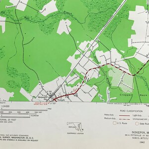 Antique Ninepin, Maryland 1942 US Geological Survey Topographic Map ...