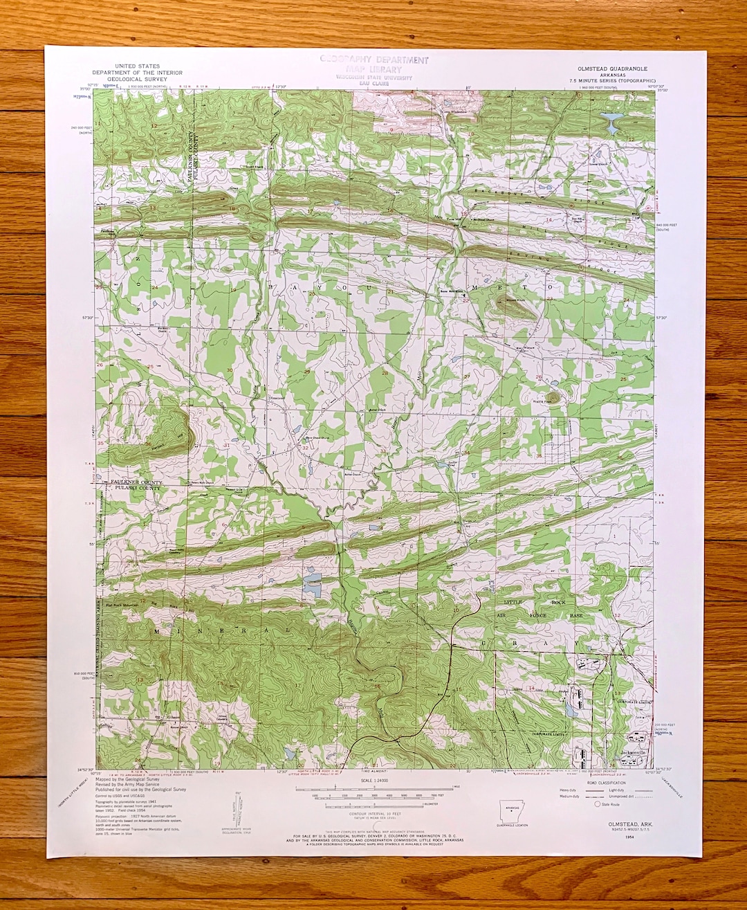 Antique Olmstead, Arkansas 1954 US Geological Survey Topographic Map ...