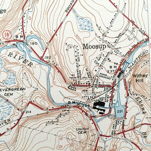 Antique Plainfield, Connecticut 1943 US Geological Survey Topographic ...